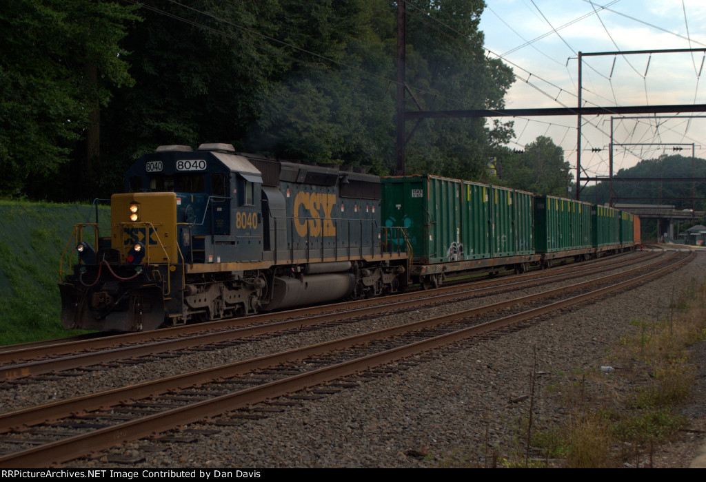CSX SD40-2 8040 leads Q706-13
